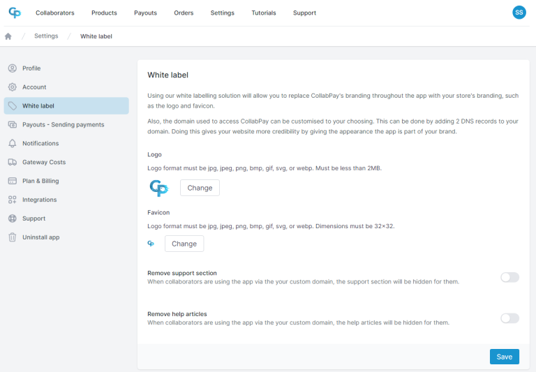 White label custom domain | CollabPay Documentation