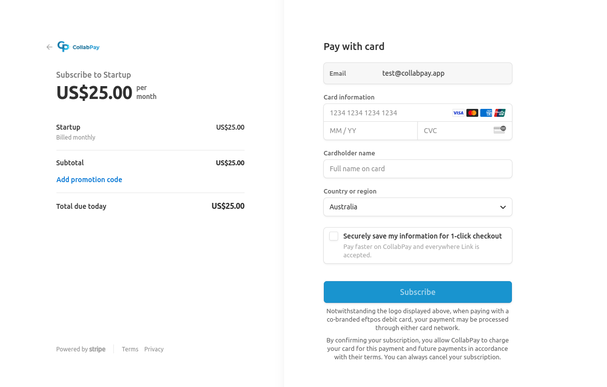 Plan and billing | CollabPay Documentation