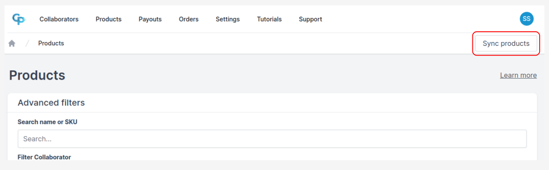 Re-syncing products | CollabPay Documentation