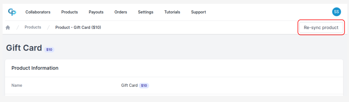 Re-syncing products | CollabPay Documentation